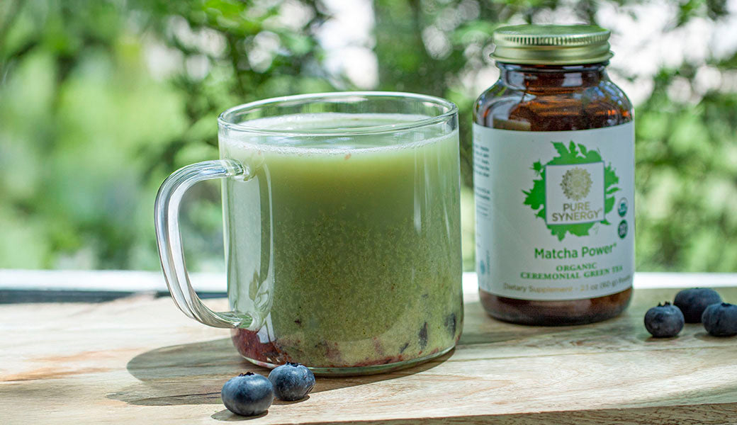 Iced Blueberry Matcha Latte – Pure Synergy